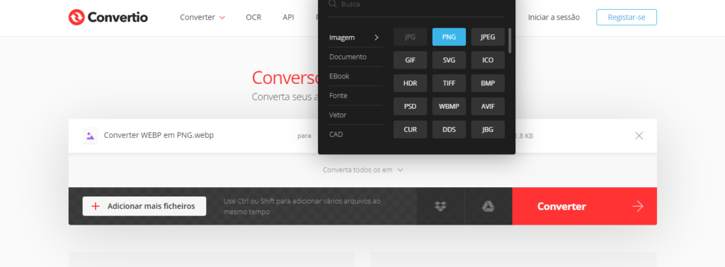 5 Passos Para Converter um Arquivo WEBP em PNG no Convertio – Cursos ...